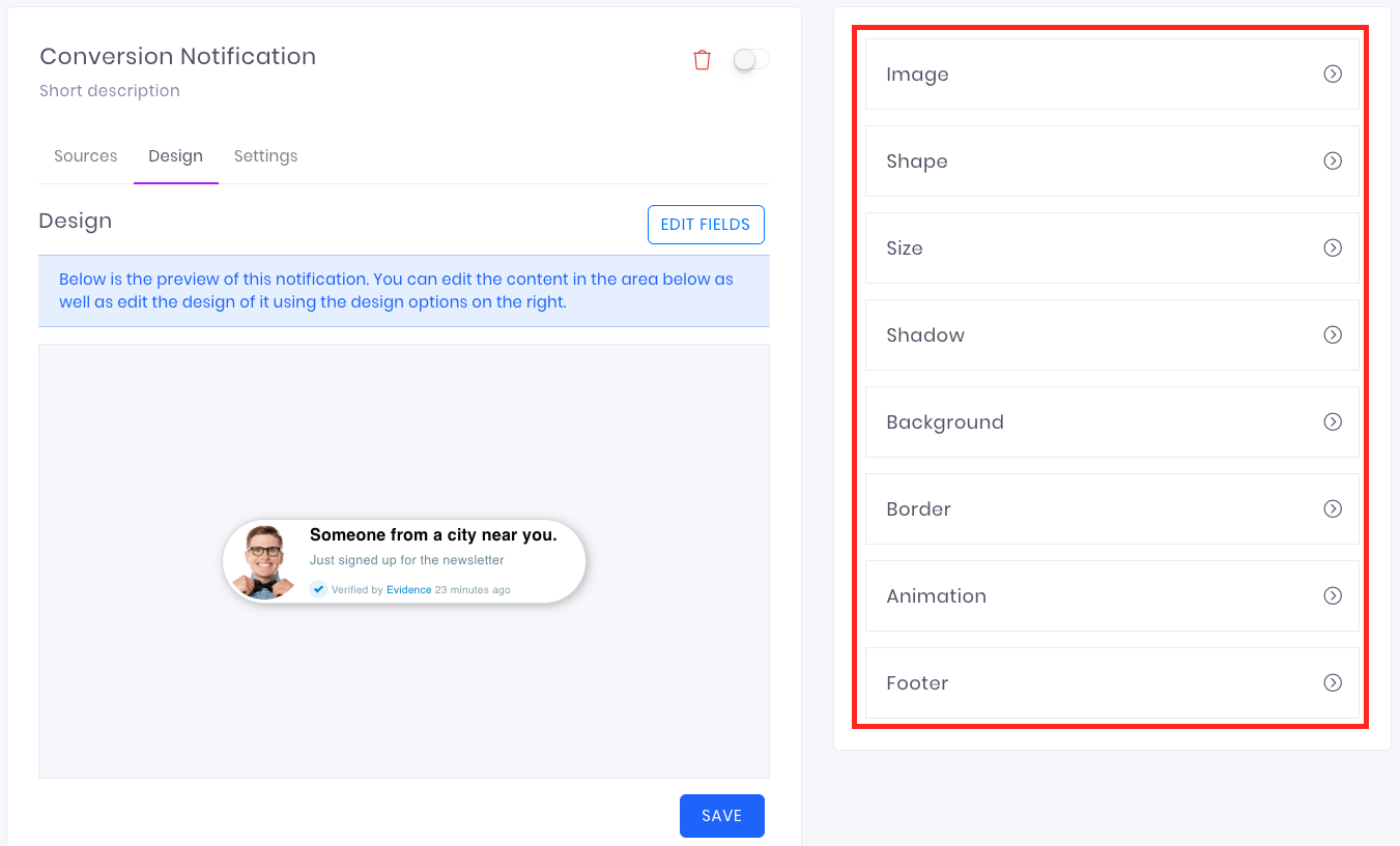 How to Configure a Conversion Notification - Evidence